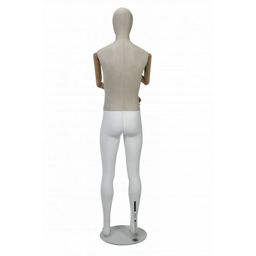 Male mannequin wooden arm articulated fabric bust Y526 | Mannequins Online