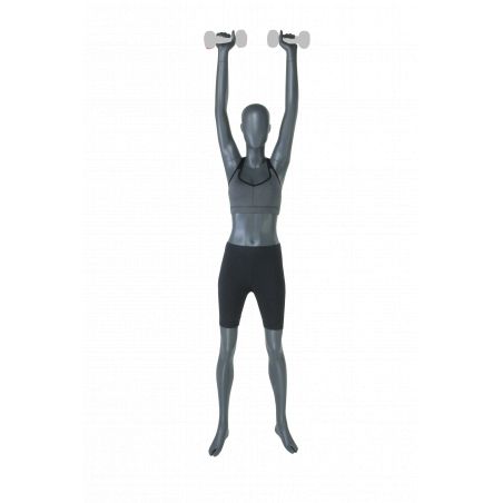 Female mannequin SPORT gray SPL-3 dumbbell bodybuilding | Mannequins Online